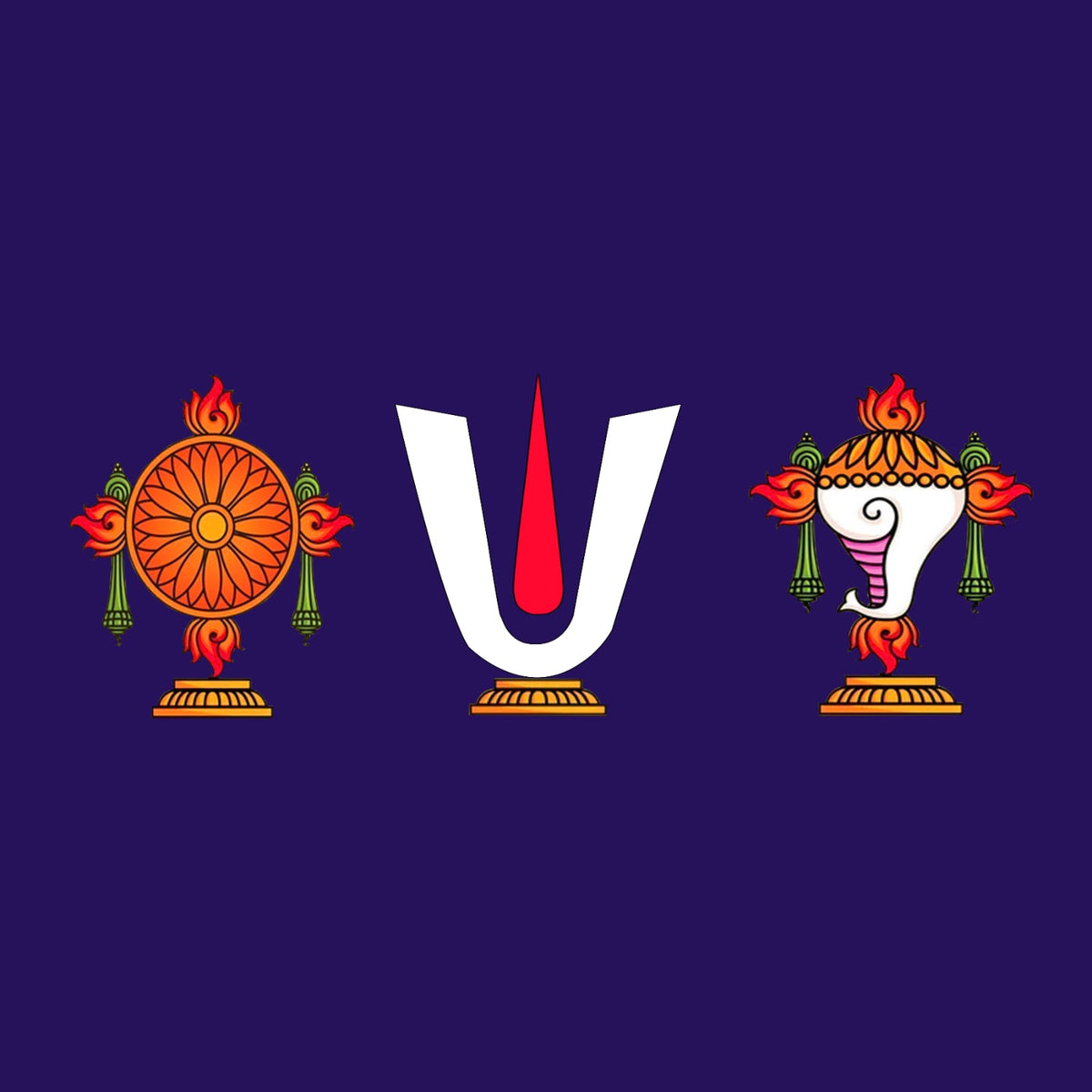 Shanku Chakra Naamam Backdrop Cloth – KairaGiftWorld