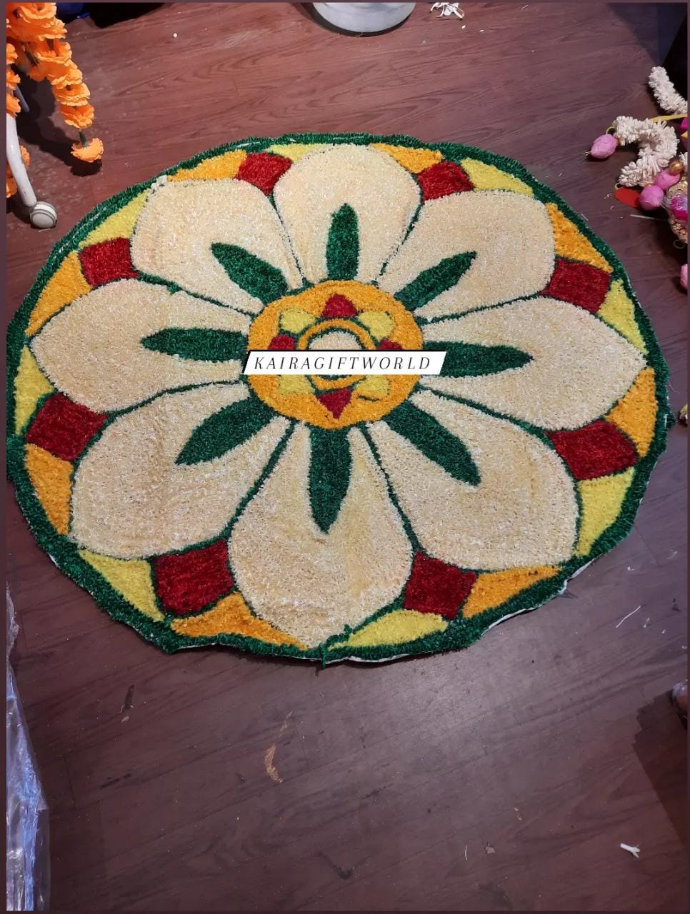 Floral Rangoli Mat – KairaGiftWorld
