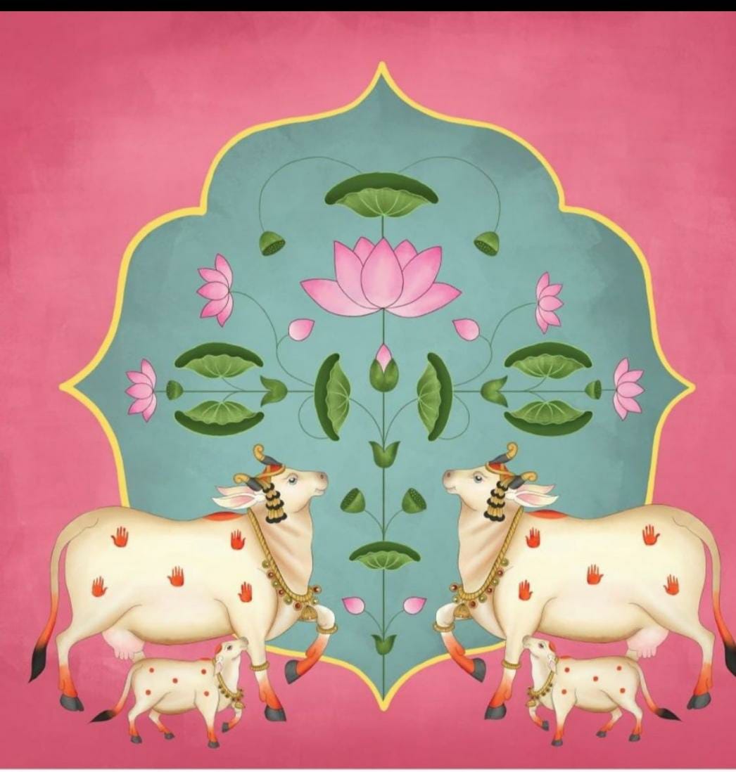 Pichwai Cow Backdrop Cloth – KairaGiftWorld