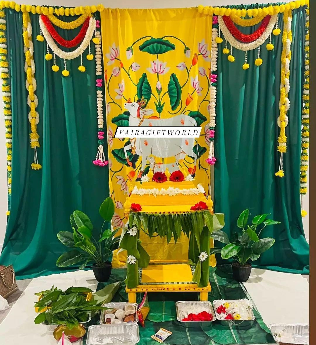 Pichwai Theme Backdrop Set – KairaGiftWorld